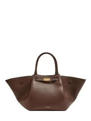 DEMELLIER The New York Midi Grained Leather Tote - Moca
