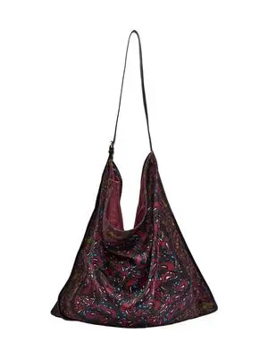 Dries Van Noten Scarf Large Leather And Satin Tote - Rust