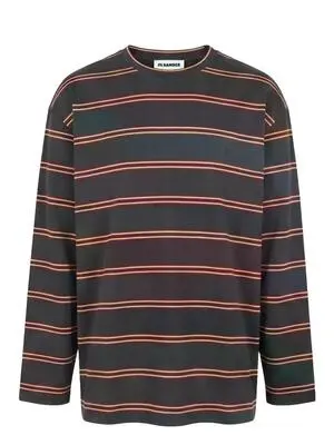 JIL SANDER Striped Long-sleeve T-shirt - Grey