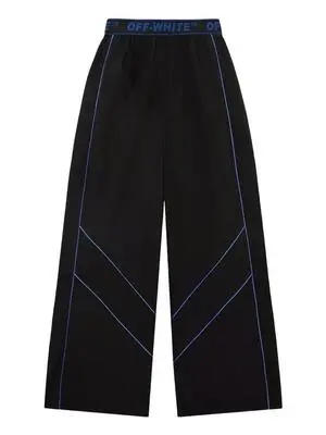 Off-White Jacquard Logoband Wide-leg Nylon Pants - Black