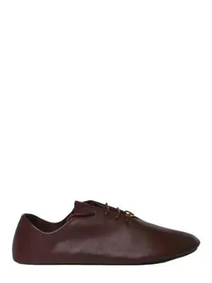 Loewe Pebble Soft Lace-up Nappa Calfskin Shoes - Red