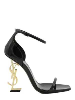 Saint Laurent Opyum Logo-heel Sandals - Black