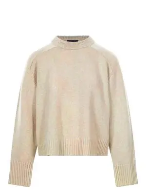Soeur Slit-cuff Ribbed-trim Sweater - Neutrals
