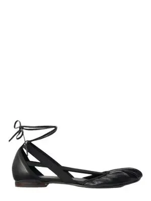 LEMAIRE Flat Pedille Ballerinas In Goat Leather - Black
