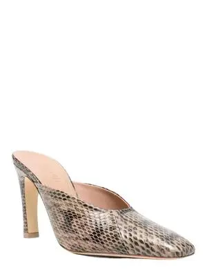 MALONE SOULIERS Rowe Snakeskin-effect Mules - Brown