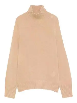 ALLUDE Ribbed-knit Mock-neck Sweater - Neutrals
