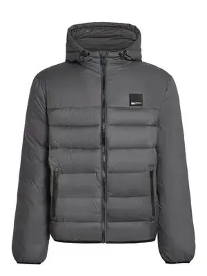 Karl Lagerfeld Quilted Padded Jacket With Toggle Hood - Grey
