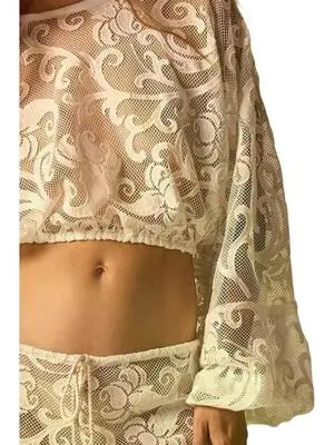 JBQ Elise Cropped Blouse - Neutrals