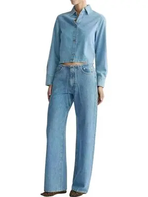 DL1961 Sienna Drawstring-waist Wide-leg Jeans Blue