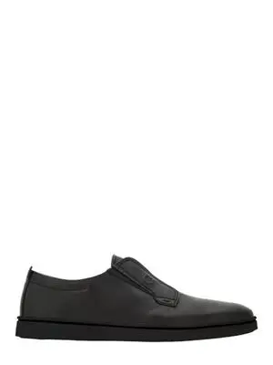 FERRAGAMO Gancini Detail Slip-on Derby Shoes - Black