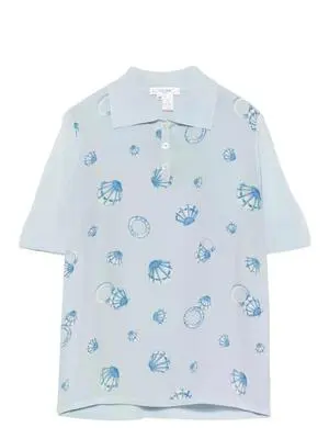 Celine 2000s Shell-print Polo Shirt - Blue