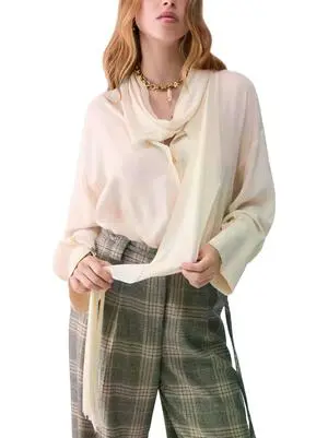 Liu Jo Shirt With Scarf - Neutrals