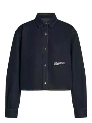 KARL LAGERFELD Karl Lagerfeld Jeans Boxy Logo Detail Denim Shirt