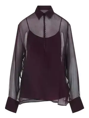 Ermanno Scervino Sheer Silk Blouse - Red
