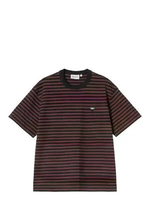 Carhartt Work In Progress Short Sleeve Striped Cotton T-shirt - Brown