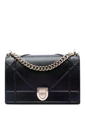 Dior 2018 Medium Calfskin Diorama Flap Crossbody Bag - Black