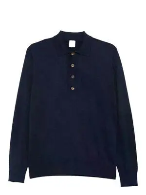 Eleventy Long-sleeve Polo Shirt - Blue