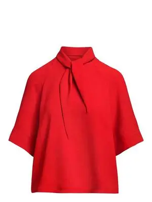 Essentiel Antwerp Kassie Tie-neck Raglan-sleeve Blouse - Red