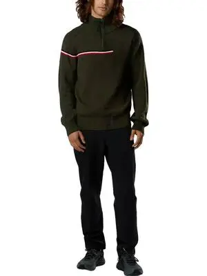 Rossignol Half-zip Wool Sweater With Stripe Detail - Green