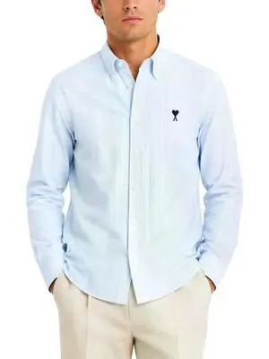 AMI Paris De Coeur Striped Shirt - Blue