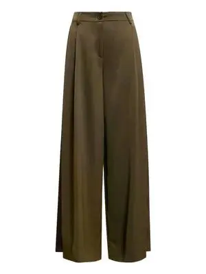 Essentiel Antwerp Pleated Front Palazzo Pants - Green