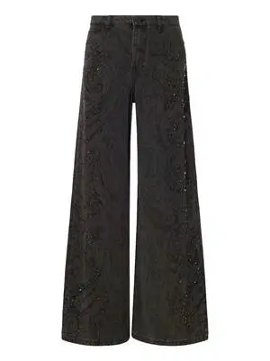 Liu Jo Flared Jeans With Gemstones - Black
