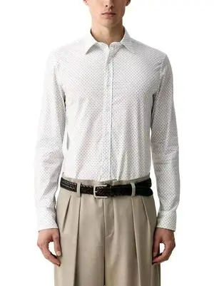 Michael Kors Geometric-print Long-sleeve Shirt - White