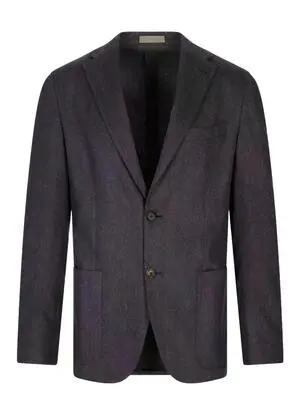 Corneliani Single-breasted Herringbone Blazer - Blue