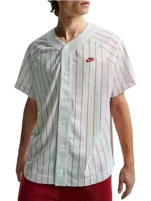 Nike Pinstriped Mesh-knit Jersey - White