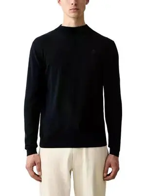 Karl Lagerfeld Karl Lagerfeld Logo Embroidered Mock Neck Sweater Blue