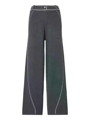 Liu Jo Knit Trousers With Contrast Stitching - Grey