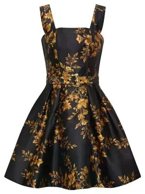 Rebecca Vallance Gilded Floral Mini Dress - Black