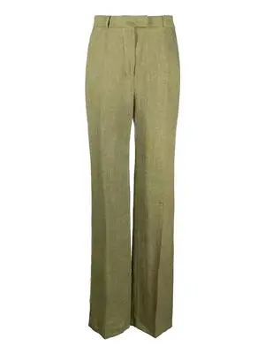 Max Mara Straight-leg Tailored Linen Trousers - Green