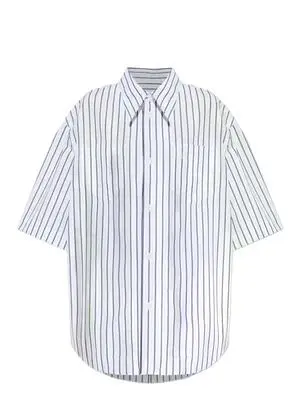 AMI Paris Cotton Striped Shirt - White