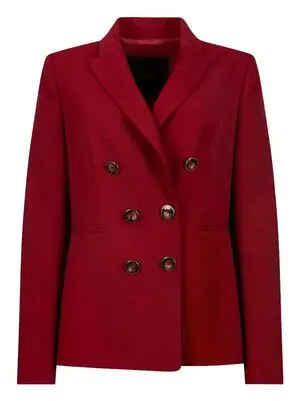 Pinko Double-breasted Peak-lapel Blazer - Red