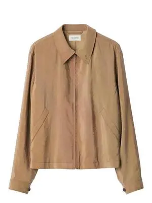 LEMAIRE Crinkled-texture Zipped Jacket Neutrals