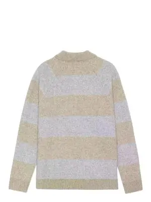 LES DEUX Striped Raglan-sleeve Polo Shirt - Neutrals