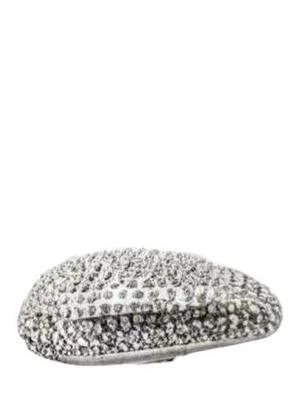Benedetta Bruzziches Crystal-embellished Shell Clutch - Silver
