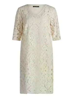 BETTY BARCLAY Leaf Lace V-neck Midi Dress - Neutrals