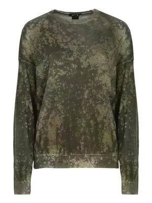 Avant Toi Mottled Effect Crew Neck Sweater - Green