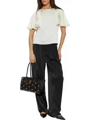 Michael Kors Cape Sleeve Satin Blouse - Neutrals