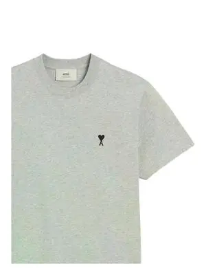 AMI Paris AMI Paris Cotton T-Shirt With Ami De Coeur Embroidery Grey