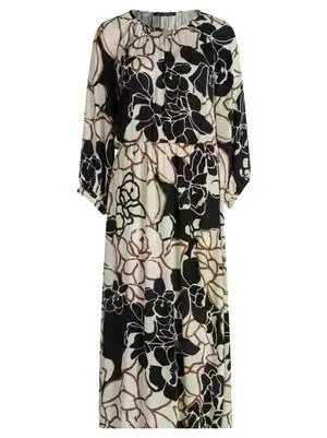 BETTY BARCLAY Floral Print Long Sleeve Maxi Dress - Neutrals