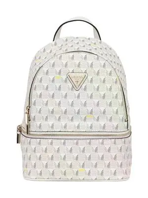 Guess Geometric Pattern Zip Backpack - Neutrals