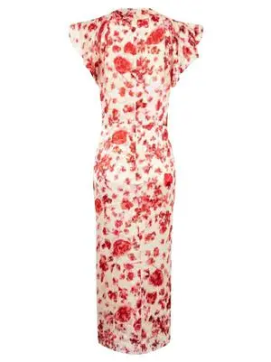 Isabel Marant Étoile Floral-print Ruched Dress - Neutrals