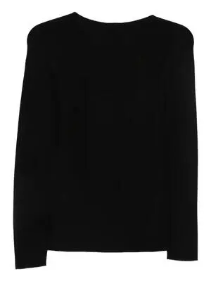 Giorgio Armani Fine-knit Round-neck Sweater - Black