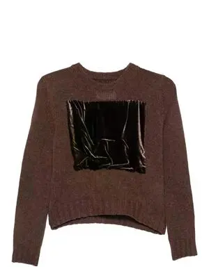 MAISON MARGIELA Maison Margiela Velvet Patchwork Knit Sweater