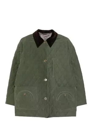 BLAZÉ MILANO Quilted Corduroy Collar Jacket - Green