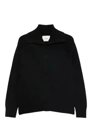 LISA YANG Denie High-neck Button-up Cardigan - Black