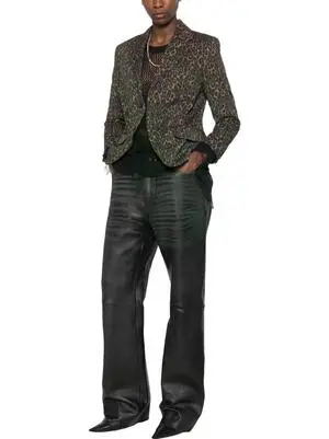 R13 Leopard-print Buttoned Blazer - Brown